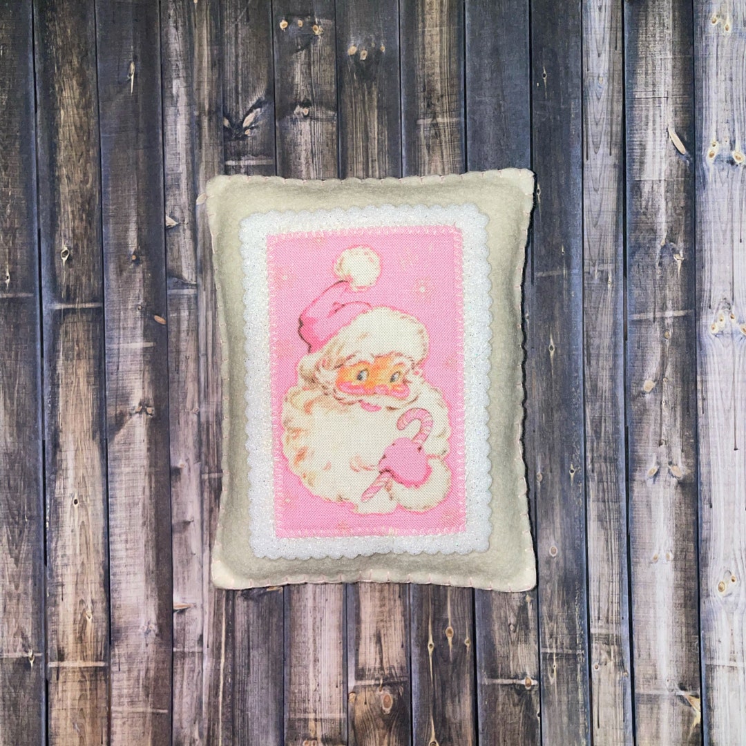 Pink Christmas Santa Mini Decor Pillow - Etsy