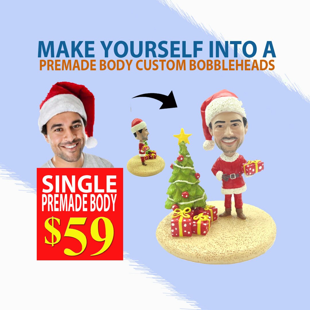 Santa Scene Bobblehead Custom Bobblehead 7 Inch Pre-made - Etsy