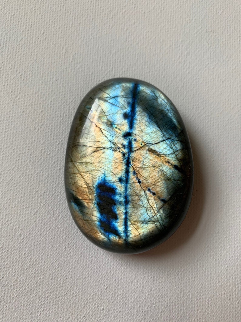 Blue and Gold Double Flash Labradorite Natural Polished Palm | Etsy