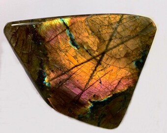 Large Double-sided Pink Rainbow Flash, Natural Pink Polished Freeform ...