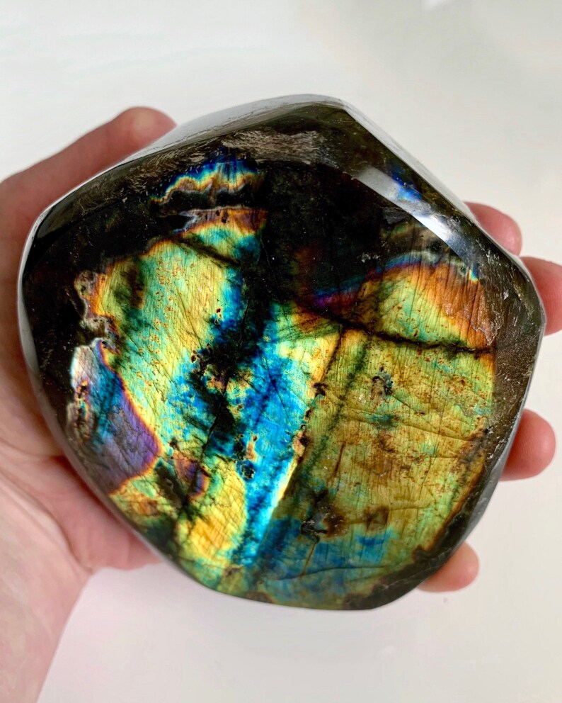 Large Multicolored Yellow and Purple Rainbow Freeform | Etsy