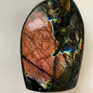 Large Double-sided Pink Rainbow Flash, Natural Pink Polished Freeform ...