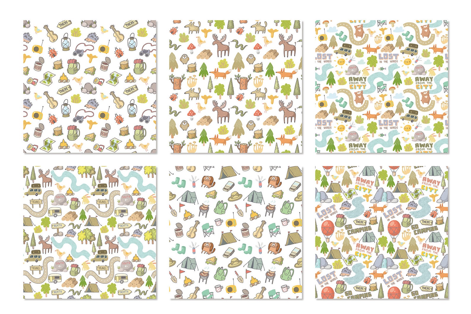 Camping Digital Paper Pack Wandering Hike Background - Etsy