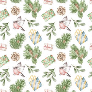 Christmas Digital Papers Pack, Watercolor Xmas Background, Winter ...