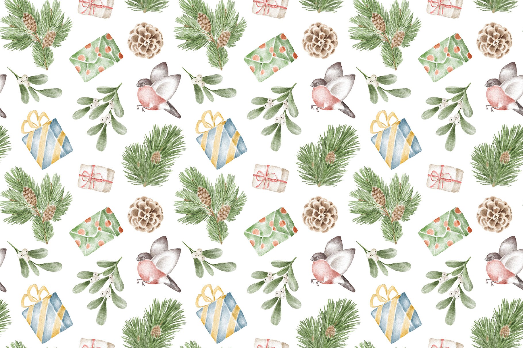 Christmas Digital Papers Pack Watercolor Xmas Background - Etsy