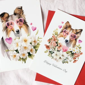 Sheltie Dogs Sublimation Designs Set, Shetland Sheepdog Valentine ...