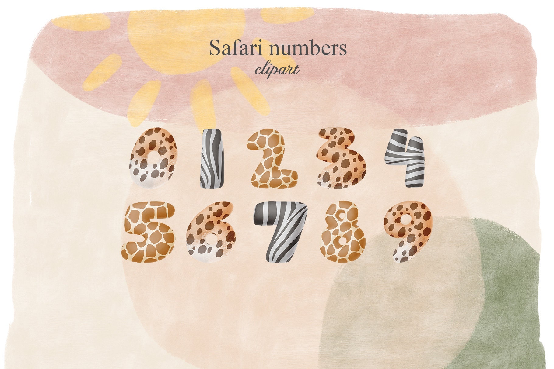 Safari Birthday animals clip art set cute funny African | Etsy