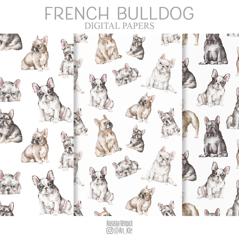 French Bulldog Pattern - Etsy