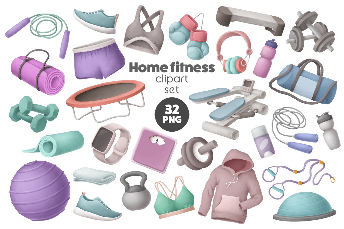 Fitness Clipart Png Digital Download Planner Stickers Digital - Etsy