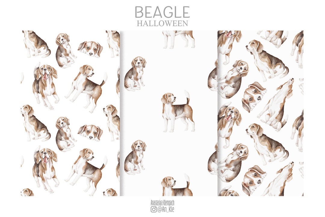 BEAGLE Dog Digital Paper Pack Dog SEAMLESS Patterns Digital - Etsy