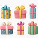 Christmas Trees and Gift Boxes Clipart Set, Digital Downloadable ...