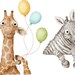 Whimsical Animals Clipart Png Digital Download Safari - Etsy