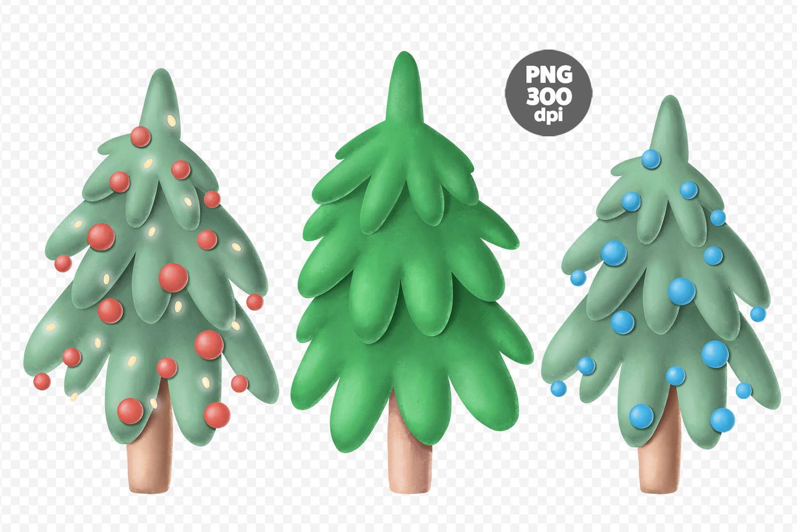 Christmas Trees and Gift Boxes Clipart Set Digital | Etsy
