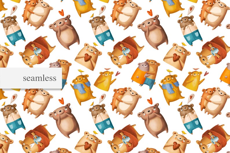 Cute Digital Papers With Animals Kids Nursery Seamless - Etsy