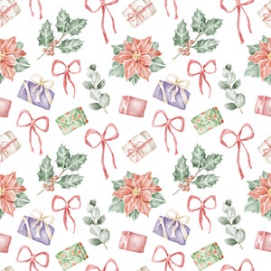 Christmas Digital Papers Pack, Watercolor Xmas Background, Winter ...