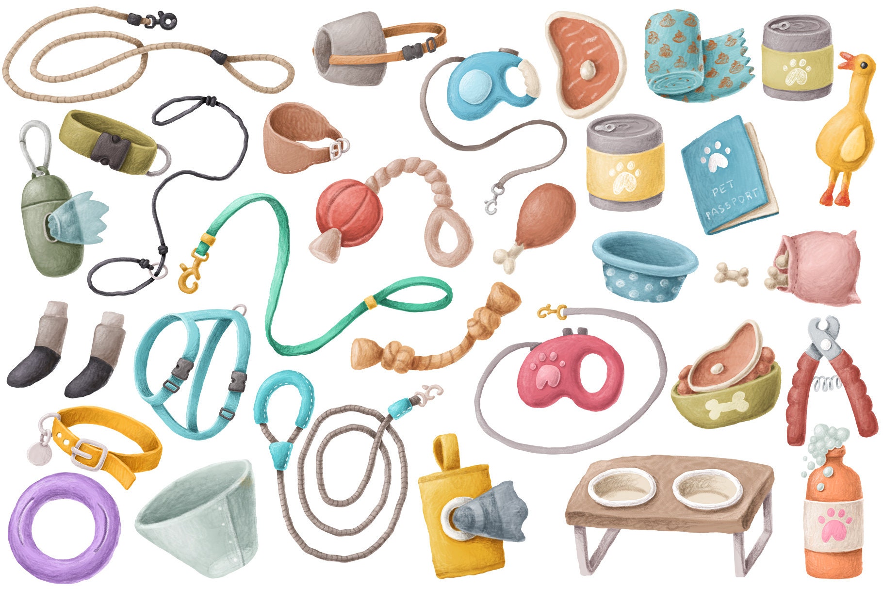 Dog Items Clipart Collection Instant Digital Download - Etsy