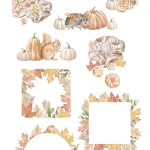 Autumn Mood Clipart Frames and Papers Fall Png Clipart - Etsy