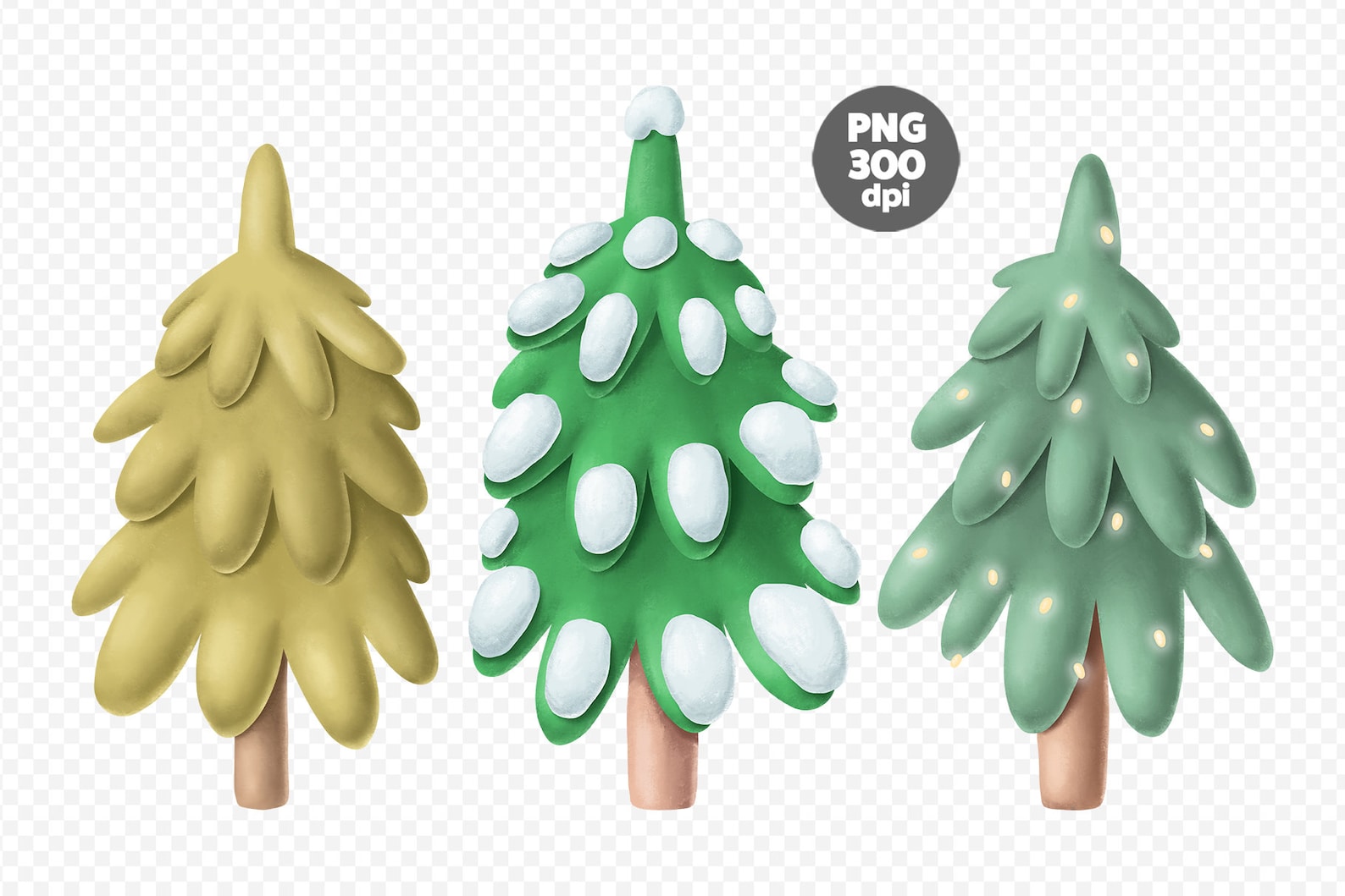 Christmas Trees and Gift Boxes Clipart Set Digital | Etsy