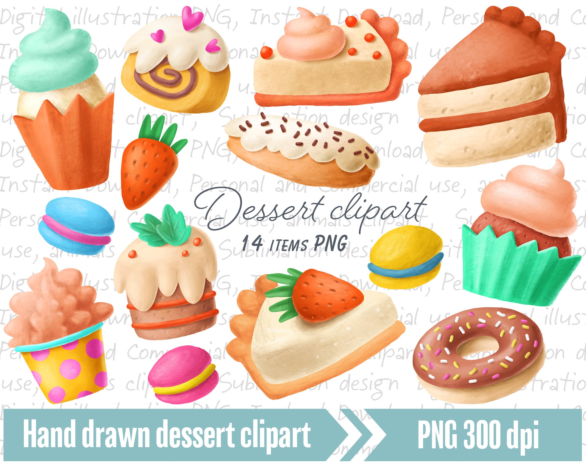 Dessert png clipart sweets clip art candy commercial and | Etsy