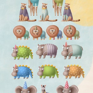 Safari Animals Birthday Clipart Bundle Digital Download, Jungle Themed ...