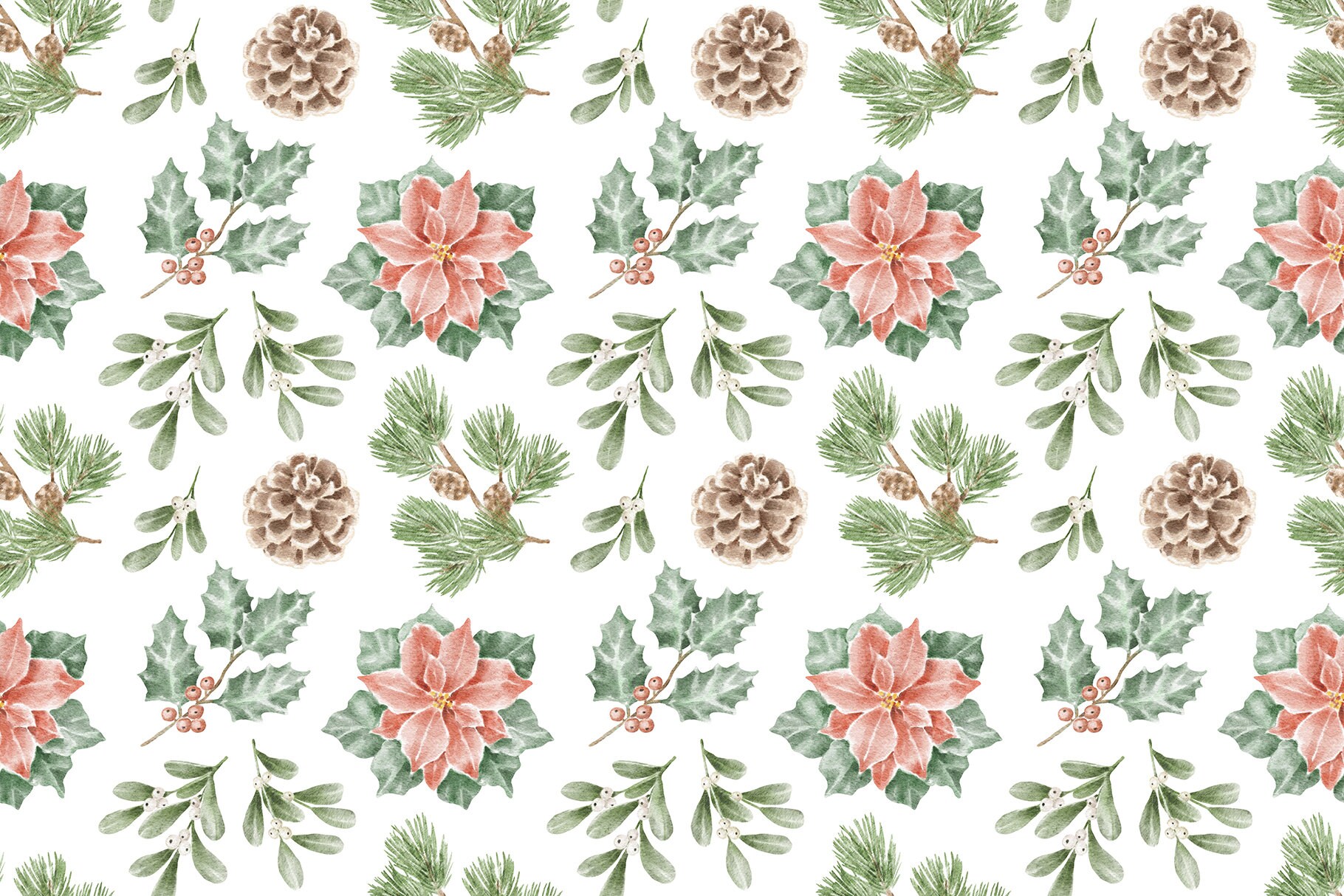 Christmas Digital Papers Pack Watercolor Xmas Background - Etsy