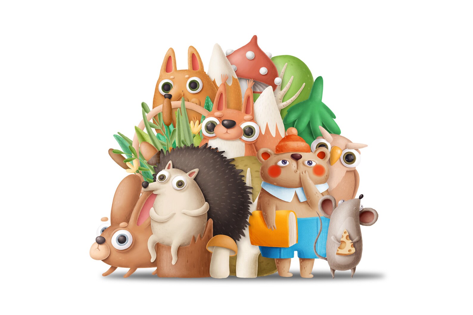 Woodland Animals Cute Forest Characters Png Graphics Forest - Etsy