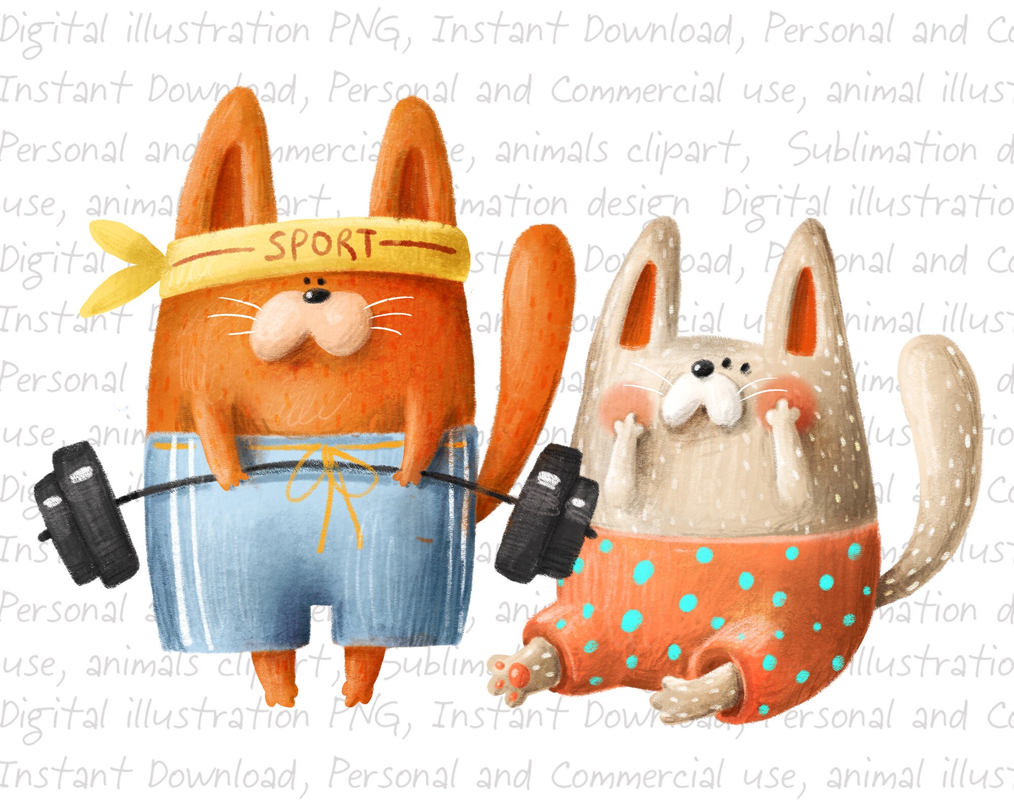 Funny Cats Clipart Collection Digital Stickers Cartoon Cats - Etsy