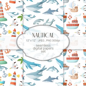 Nautical Doodle Clipart Digital Download, Summer Beach Clipart, Sea ...