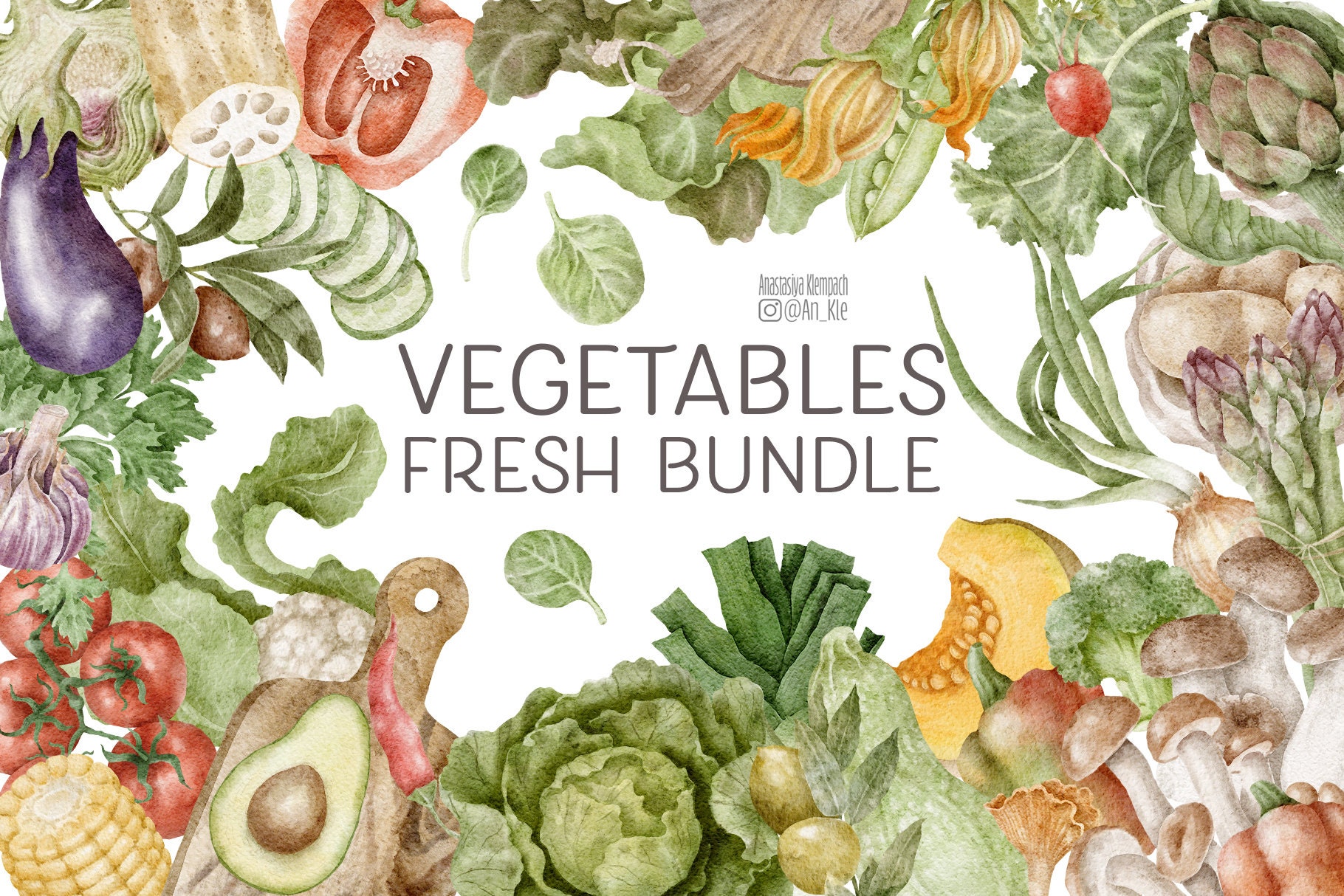 Fresh Vegetables Png Watercolor Clipart Bundle Hand Drawn - Etsy