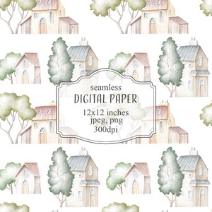 Countryside Digital Papers and Borders, Seamless Patterns, Cottage Core ...