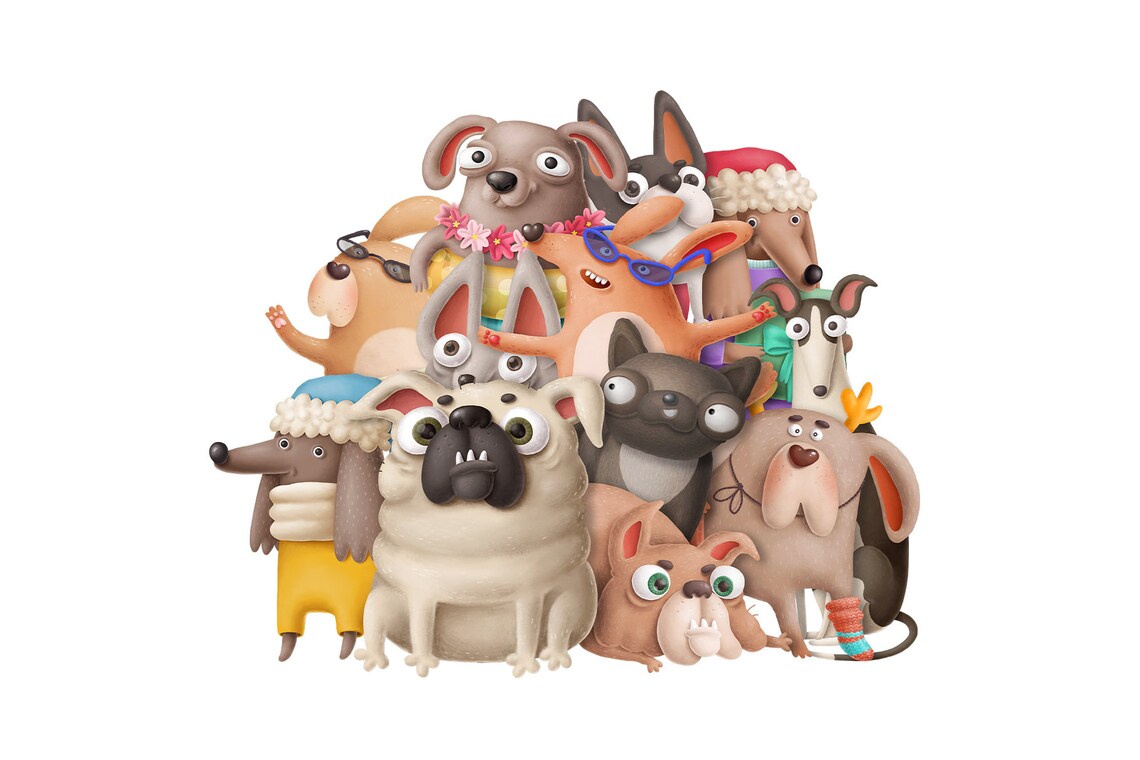 Dog Png Clipart Bundle Cute Funny Dogs and Puppies Images - Etsy