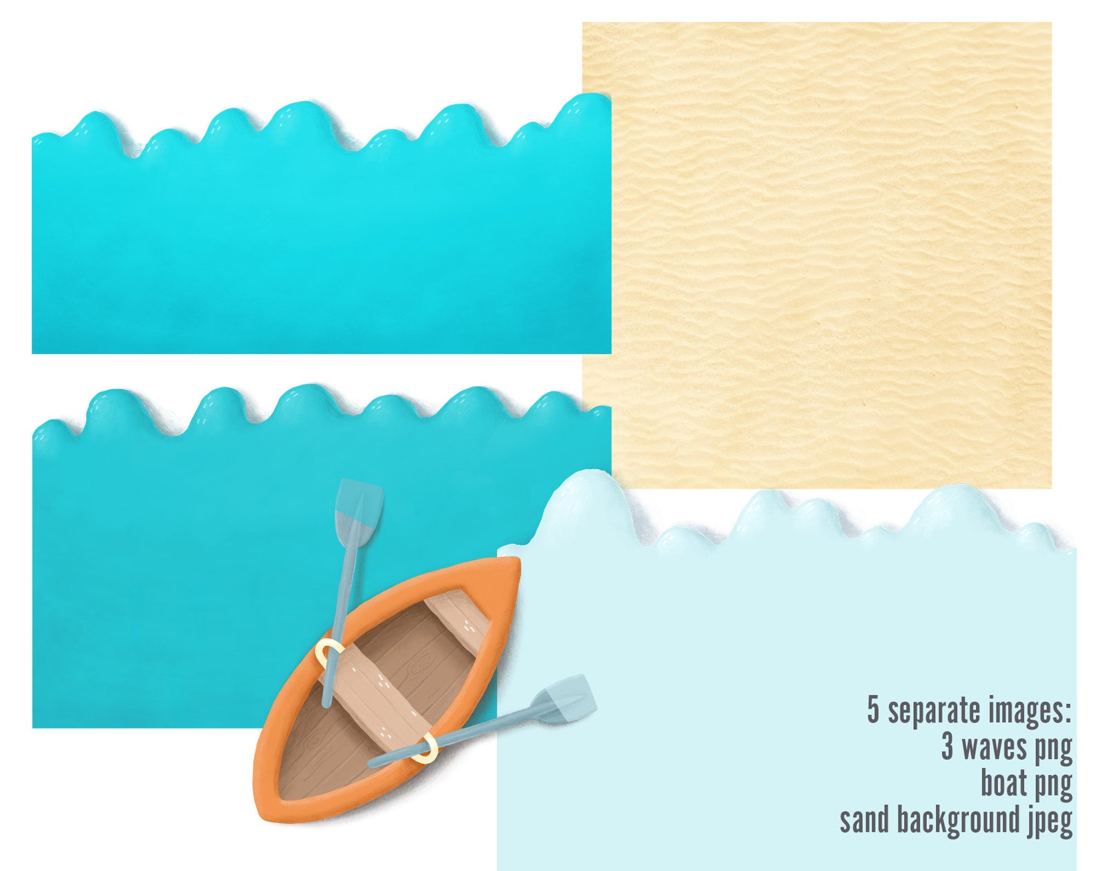 Waves and Sand Clipart Digital Download Waves Png Sea - Etsy