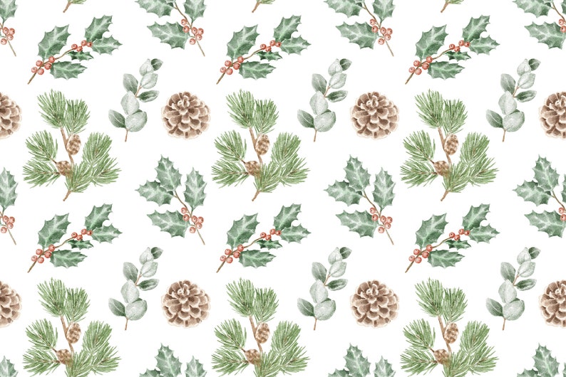 Christmas Digital Papers Pack Watercolor Xmas Background - Etsy