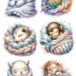 Whimsical Sleeping Baby Animals Images Download, Cute Dreamland ...