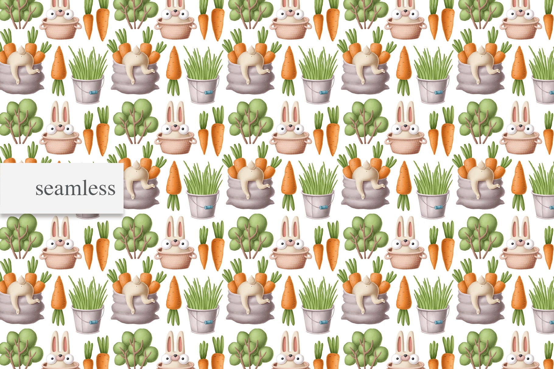 Cute Bunny Digital Paper Pack Scrapbook Papers Seamless - Etsy