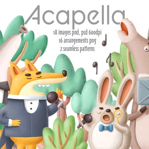 Choir Clipart Png Digital Download, Cartoon Animals, Singing Song ...