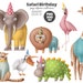 Safari Birthday Animals Clip Art Set, Cute Funny African Animals ...