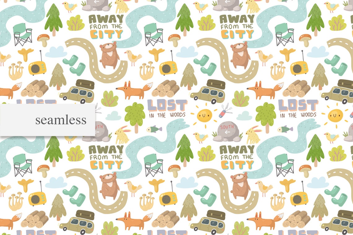 Camping Digital Paper Pack Wandering Hike Background - Etsy