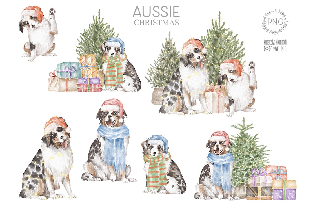 Aussie Christmas Clipart Png Digital Download, Aussie Greeting Card ...