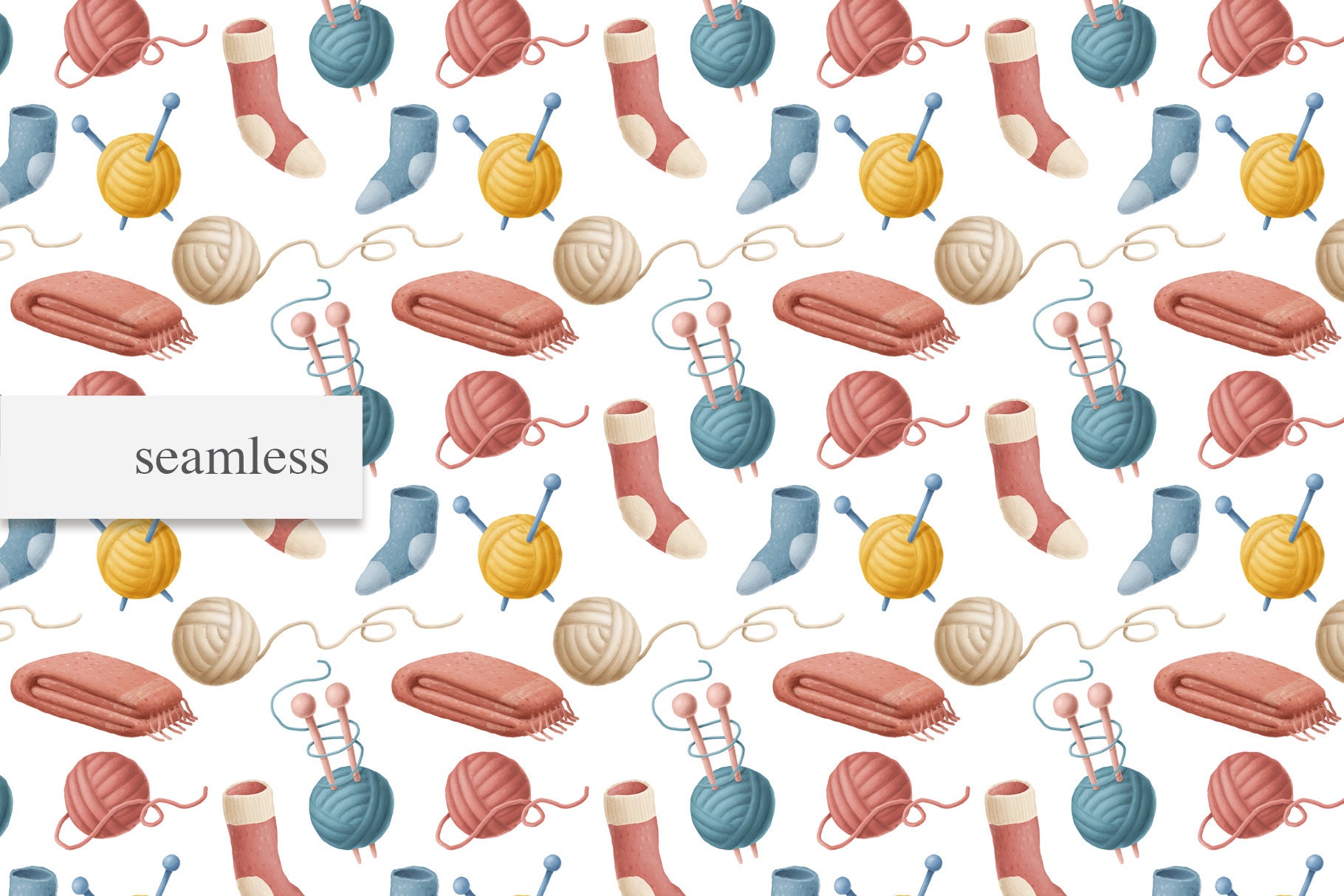 Knitting Digital Paper Pack Crafting Seamless Backgrounds - Etsy