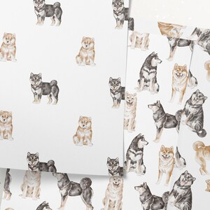 Shiba Inu Dogs Digital Paper Set Shiba Inu Seamless Patterns - Etsy