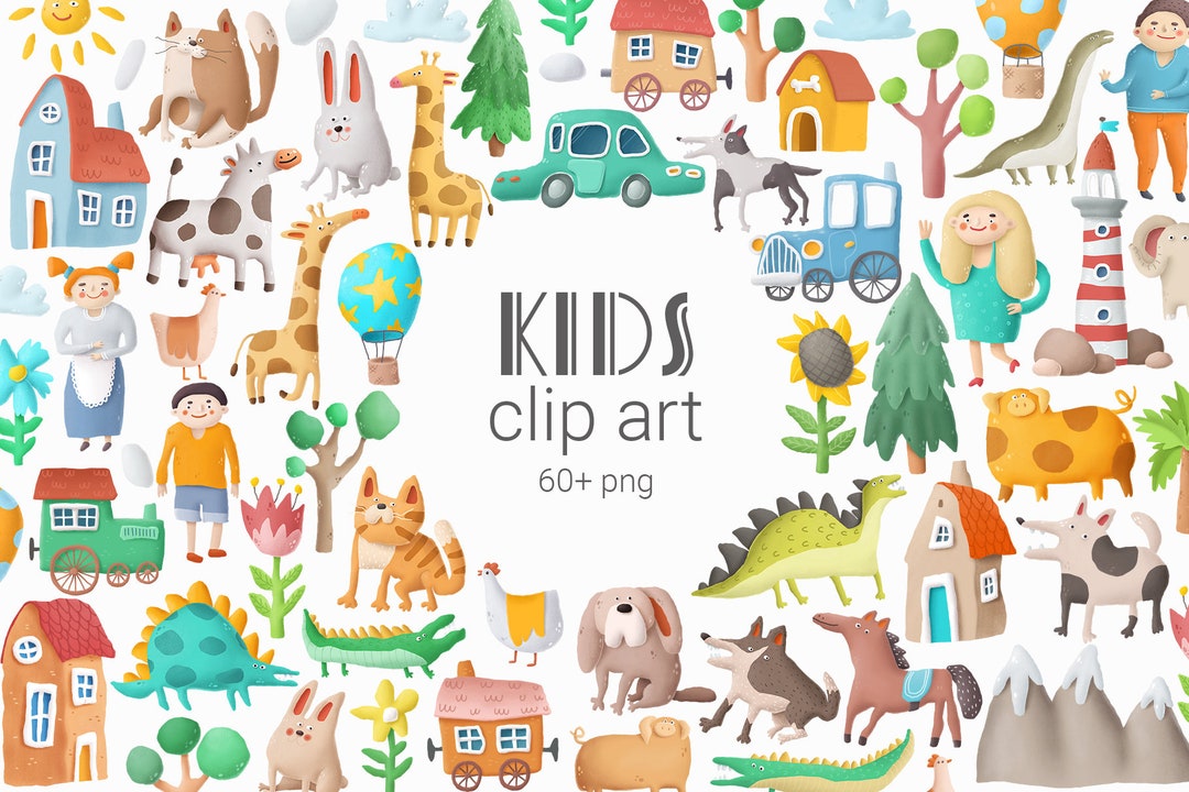 Kids Clipart Png Digital Download, Nursery Cartoon Clipart Png ...
