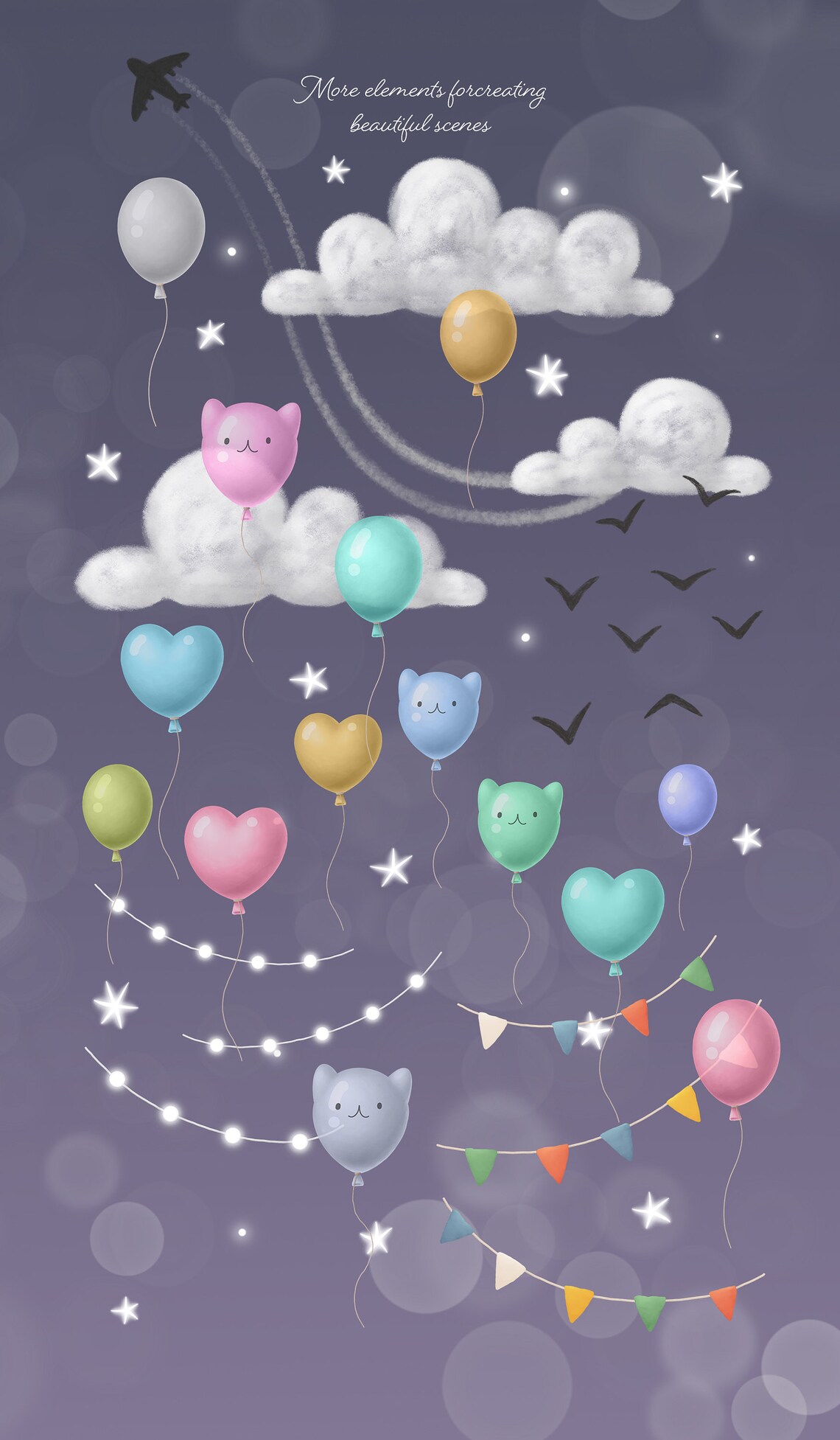Hot Air Balloons With Animals Clipart PNG Digital Download - Etsy