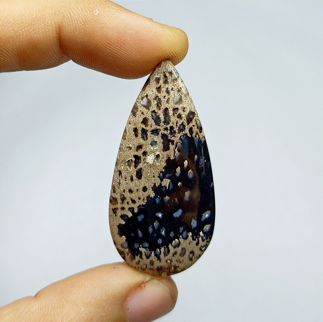 100% Natural Palm Root Agate Cabochon Palm Root Agate Gemstone Pear ...