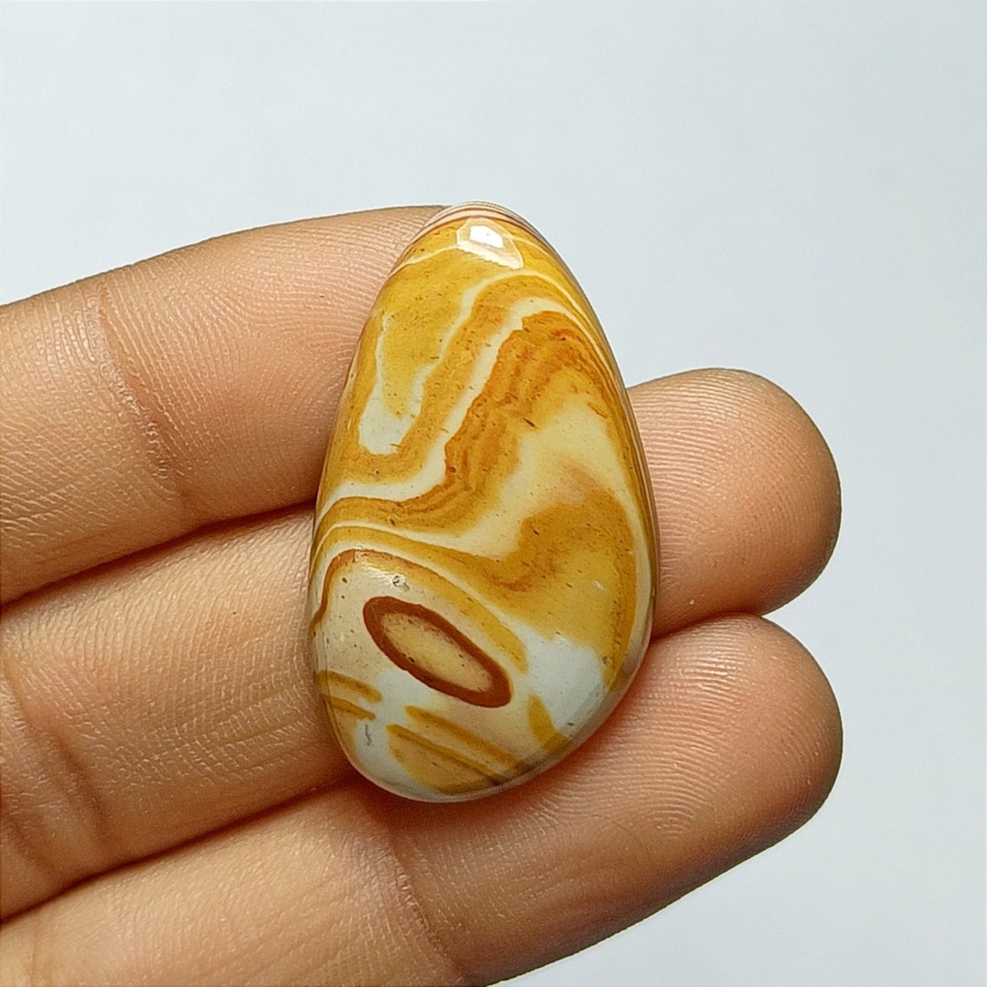 Beautiful Yellow Snack Skin Jasper Cabochon Gemstone / Fancy - Etsy