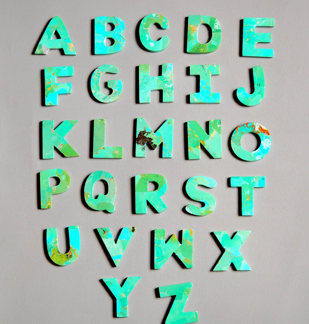 Turquoise Mohave Alphabet Letters | A–Z Initial Gemstone Charms ...