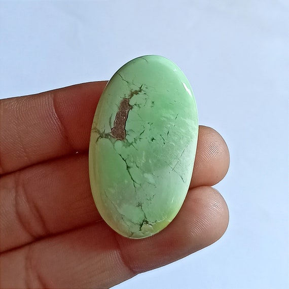 Craft Supplies & Tools Cabochons Oval Shape Natural Lemon Chrysoprase ...