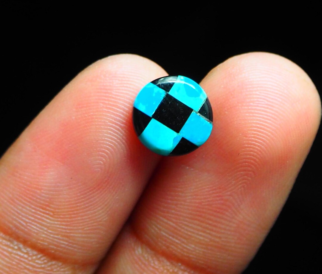 Blue Turquoise Mohave Checker Board Cabochon Gemstone Blue Mohave ...