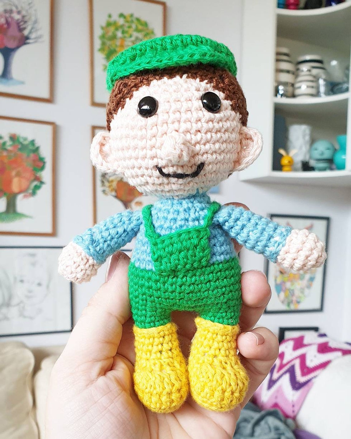 Crochet Farmer Pattern Bondemand Hækleopskrift - Etsy