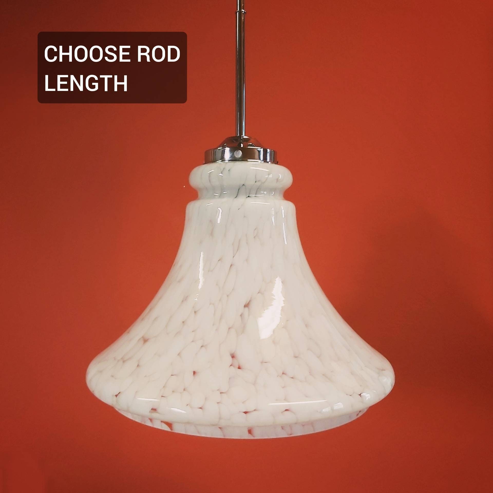 Murano Glass Pendant Light Clouded Glass Light Vintage MCM - Etsy